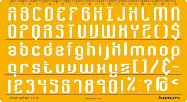 ISOMARS STENCIL- 111 Template Stencil Lettering Alphabet And Numbers £ ...