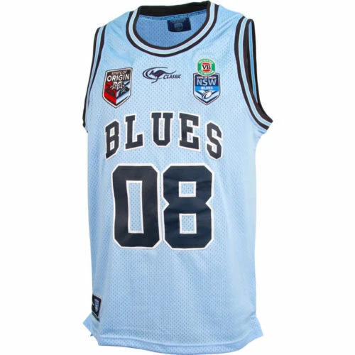 NSW BLUES STATE of Origin Mens Basketball Singlet, S M XL (stock ...
