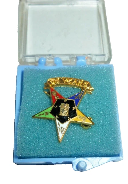 VINTAGE MASONIC EASTERN Star 50 Years Metal Lapel Pin Alfa T Scottish ...
