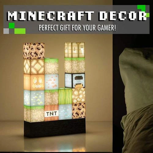 MINECRAFT BUILDING BLOCK Light -Desk Lamp Bedroom Ningt Kids Sleeping ...