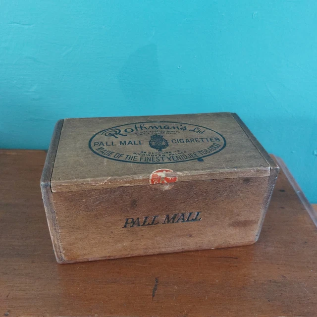 VINTAGE RARE ROTHMANS Pall Mall Wooden Cigarette, Cigar Box £55.00 ...