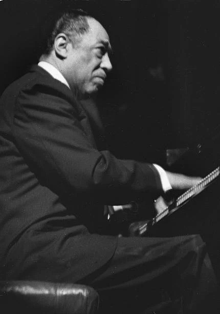 DUKE ELLINGTON AMERICAN musician of jazz recording in Paris 1960s Old ...
