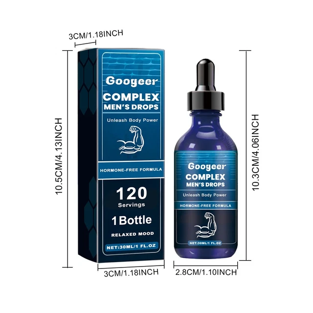 1~3X COMPLEX MEN'S Drops 30ml Unleash Body Power Hormone-Free Formula ...