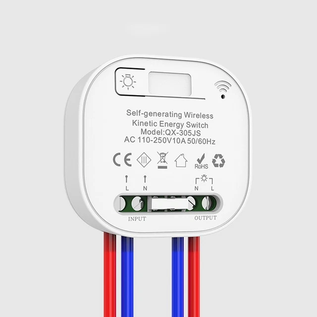 WIRELESS LIGHT SWITCH/BATTERY Wall Switch With Receiver/Self Powered ...