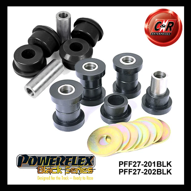POWERFLEX BLACK FRLOWARMRR Bushes + FrUpArm Bushes For Jaguar XK8 XKR ...