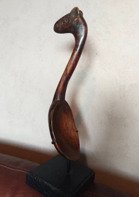NATIVE AMERICAN LADLE horse effigy Meskwaki amérindien art carved wood ...