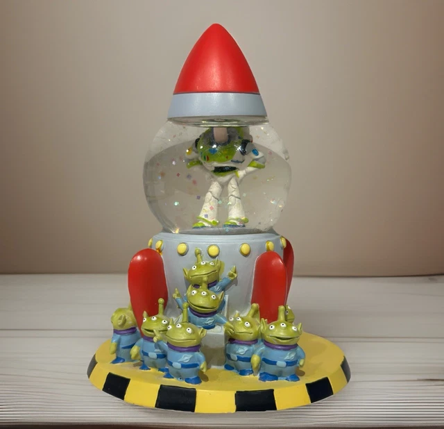 DISNEY PIXAR TOY Story Mini Snow Globe Buzz Lightyear Alien Rocket 4.5 ...