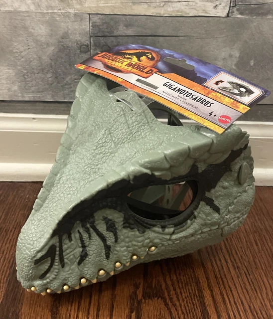 JURASSIC WORLD (DOMINION) GIGANOTOSAURUS MASK MOVABLE JAW NEW Costume ...