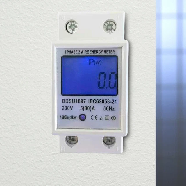 DIGITAL WATTMETER BACKLIGHT AC 230V Electrical Load Analyzer 5-80A for ...