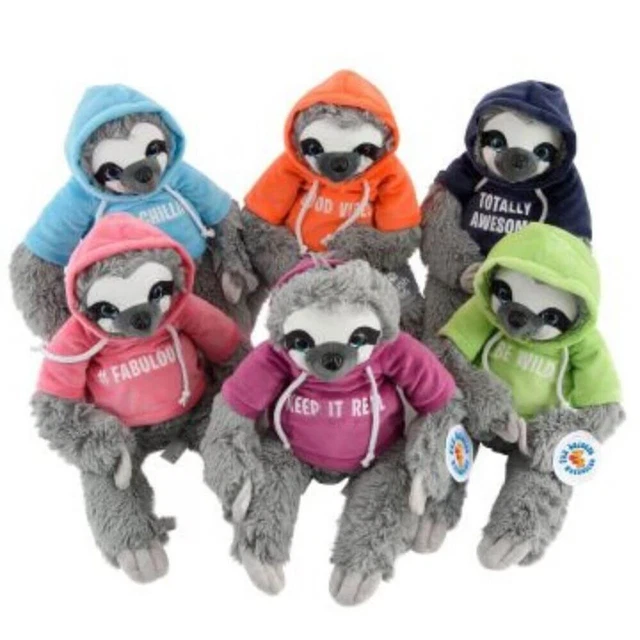 SLOTH IN HOODIE 25Cm Teddy Cuddly Soft Toy Cute Plush Animal With ...