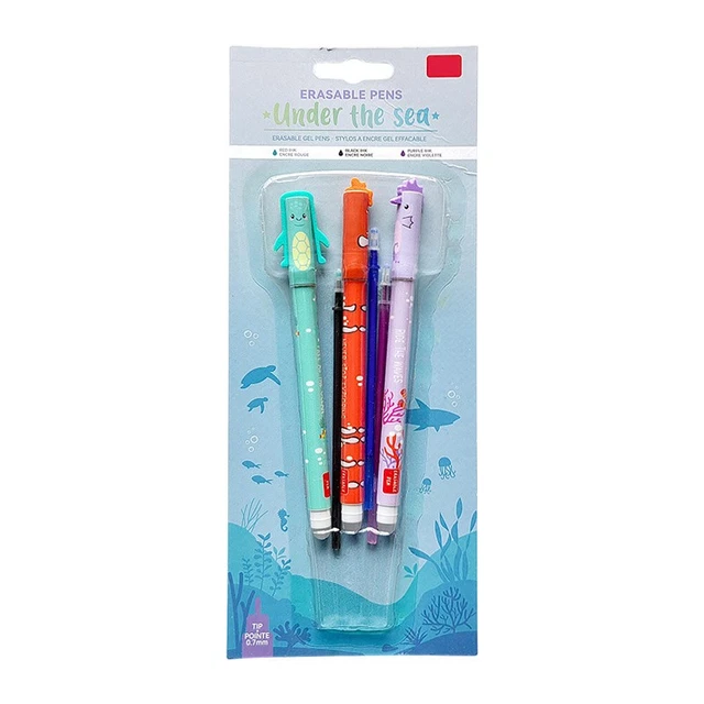 ERASABLE GEL PEN Set Christmas Marine Turtle Clownfish Seahorse Xmas ...