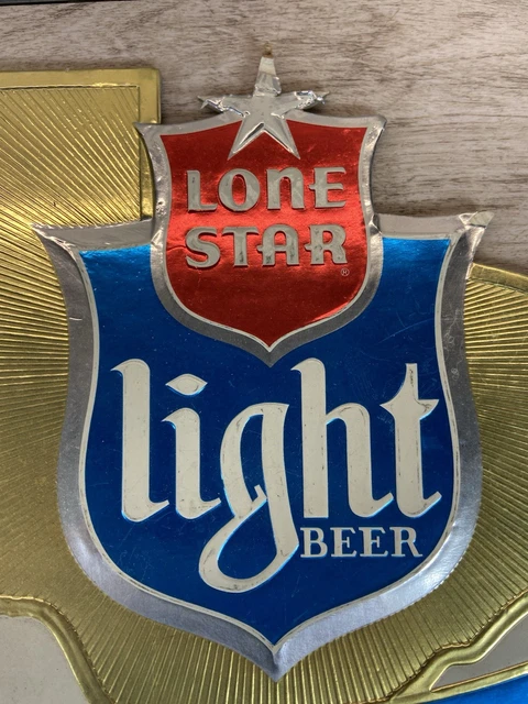 VINTAGE LONE STAR Light Beer Advertising Sign Bar Wall Display Texas ...