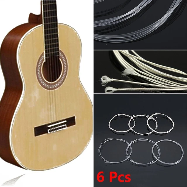 CLEAR ACOUSTIC MUSIC Chord Set Metal Wound Nylon Guitar Strings Silver ...