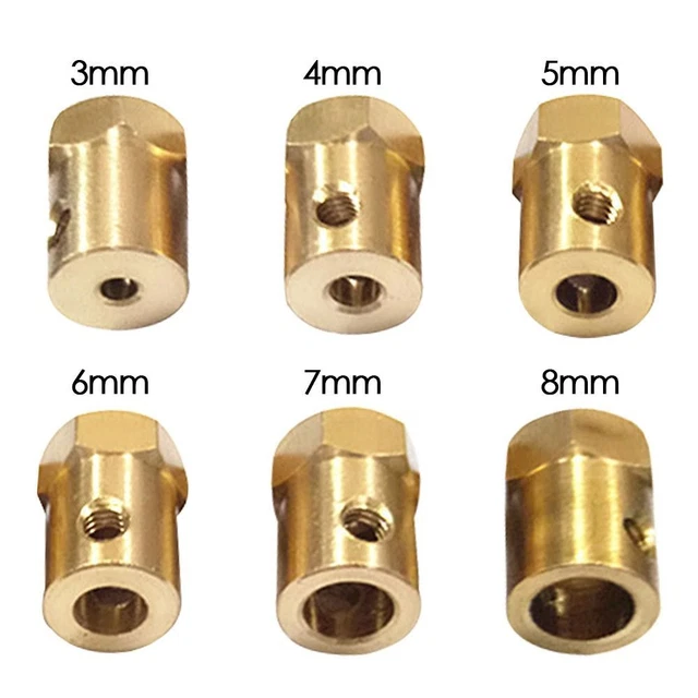 WHEELS TIRES SHAFT Coupling Hexagonal Brass Shaft Motor Transmission ...