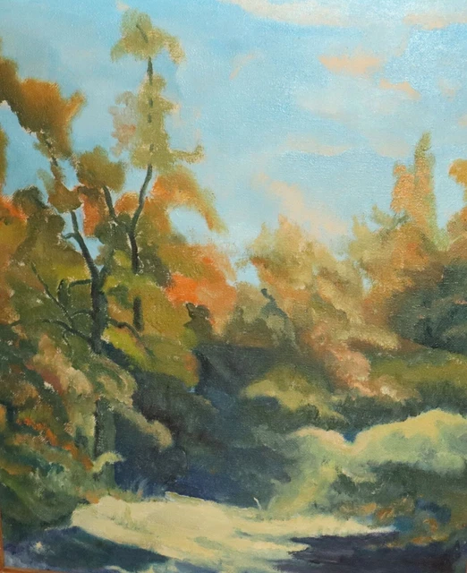 TABLEAU ANCIEN HUILE impressionniste paysage forestier EUR 271,47 - PicClick FR