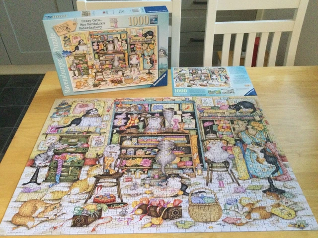 RAVENSBURGER CRAZY CATS Mrs Hardwick’s Haberdashery 1000 Piece Puzzle ...