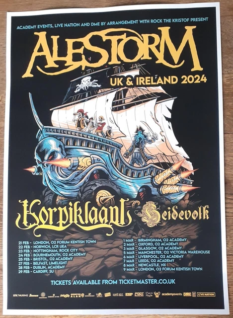 ALESTORM - LIVE band music show 2024 promotional tour concert gig poster £9.99 - PicClick UK