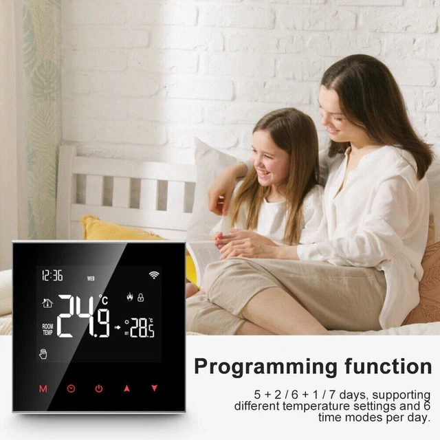 THERMOSTAT WIFI INTELLIGENT pour chauffage par le sol contrôlé par application EUR 22,39 ...