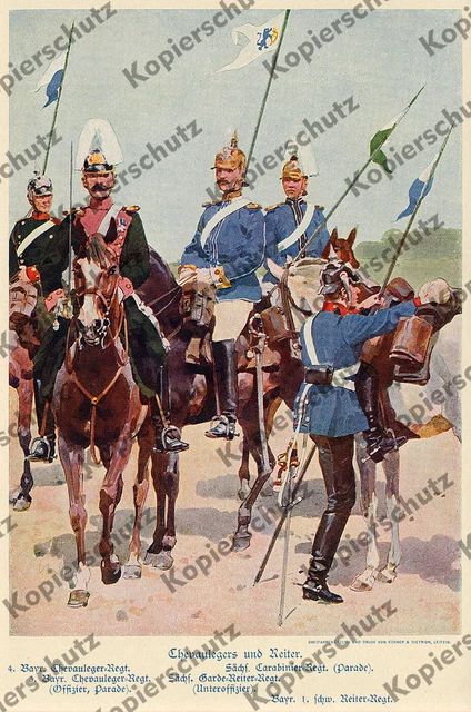 CARL BECKER ARMEE Chevauleger Bayern Karabinier-Rgt. Sachsen ...