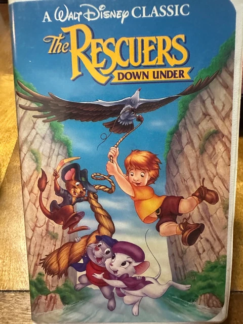 THE RESCUERS DOWN Under VHS 1991 (Clamshell) Disney Classic Black ...