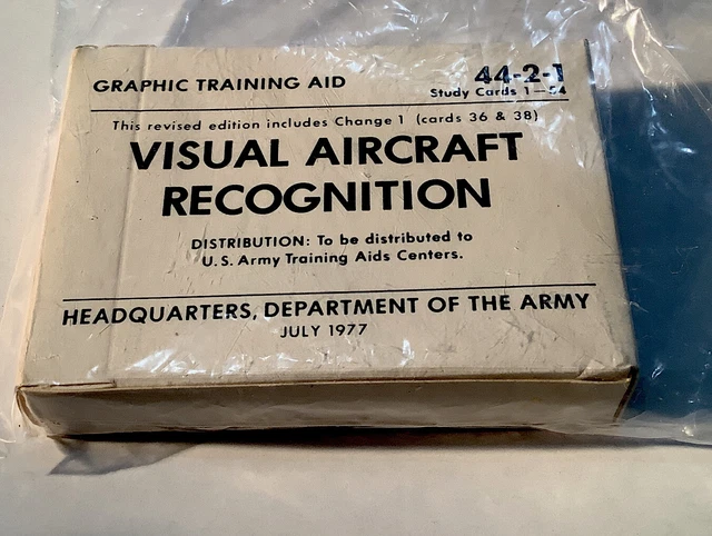 1977 US ARMY Visual Aircraft Recognition Study Cards 44-2-1 Graphic ...