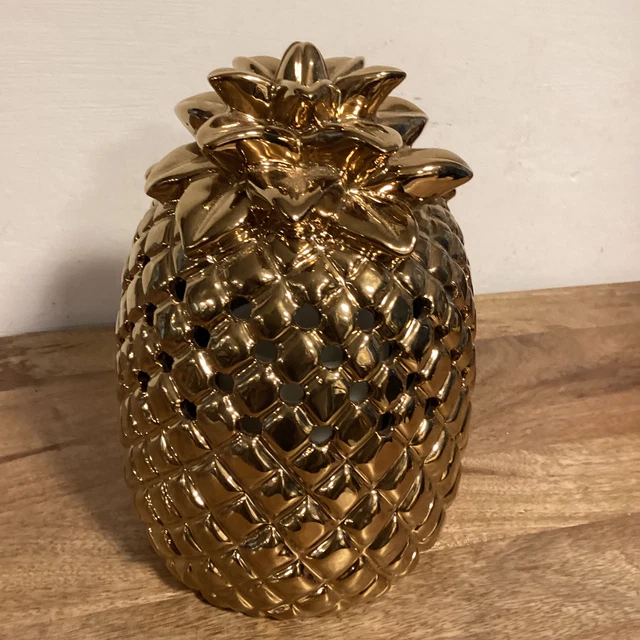 ANANAS XXL KERAMIKFIGUREN Deko Skulptur Gold Kunstfrucht gold EUR 12,00 ...