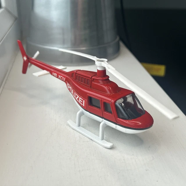CORGI CASTING BELL Jet Ranger 206B Helicopter Swiss Polizei Red/White £ ...