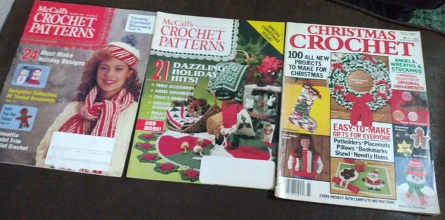 VINTAGE MCCALL'S SPECIAL CHRISTMAS Crochet Patterns Magazine LOT 3 1988 ...
