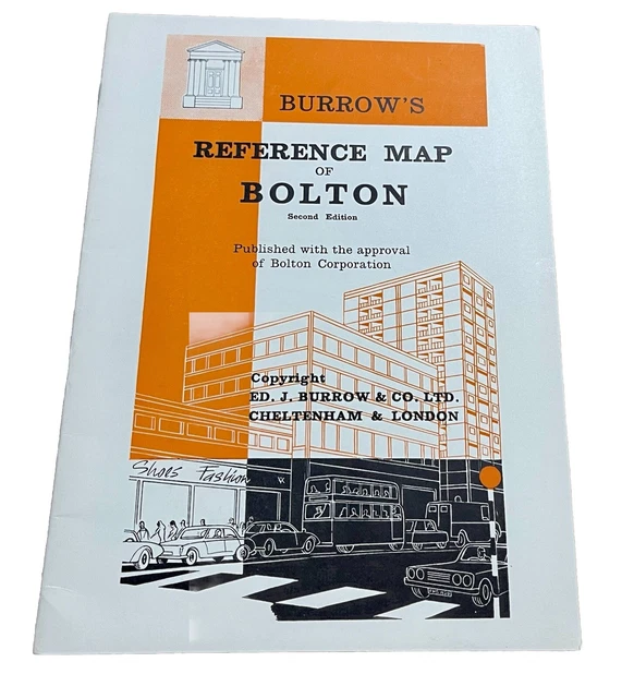 VINTAGE-BURROWS REFERENCE MAP OF BOLTON-in Excellent Condition C1970 £ ...