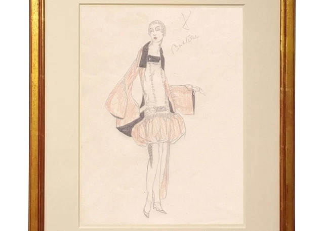 PAUL POIRET FASHION Drawing Sketch Concept Art Deco Erte Paris Couture ...