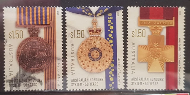 AUSTRALIA 2025 AUSTRALIAN Honours System complete set 3 stamps fine ...