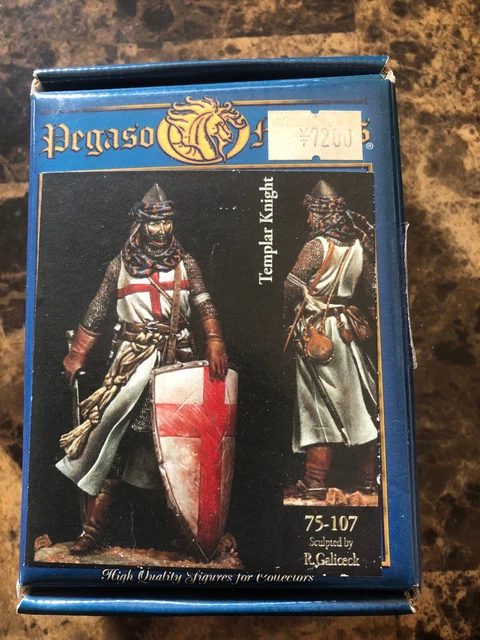 ORIGINAL METAL FIGURE Kit- Pegaso Models 75mm -Templar Knight (75-107 ...