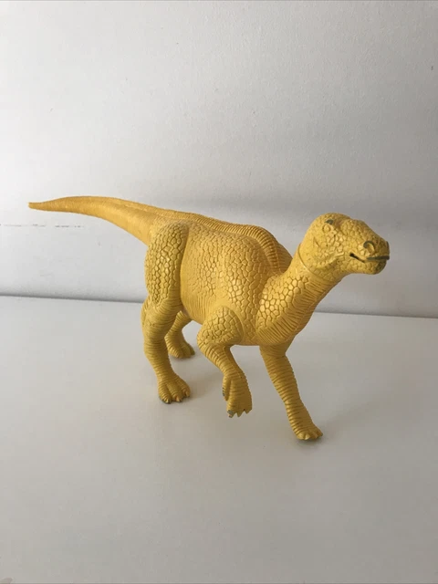 VINTAGE LARGE YELLOW Dinosaur Toy 16” Long 5” Tall 1997 RARE Plastic ...