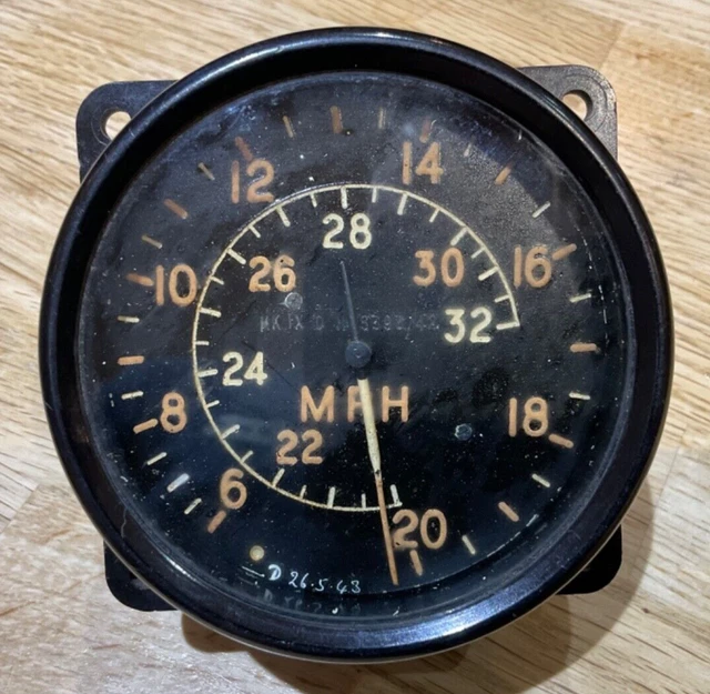 VINTAGE WW2 RAF Aircraft Airspeed Indicator- Mkixd- Dated 1942 - 6A/415 ...