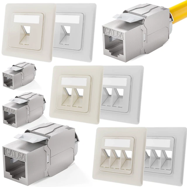 NETZWERKDOSE CAT6A UNTERPUTZ Datendose Anschlussdose LAN DSL Dose ...