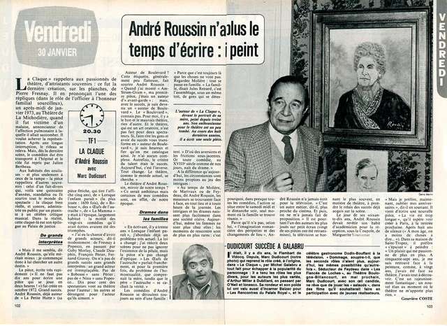 COUPURE DE PRESSE Clipping 1981 André Roussin Marc Dudicourt (2 pages ...
