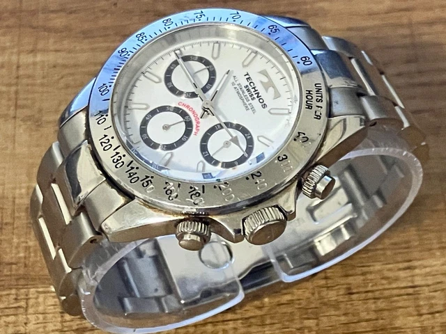 TECHNOS CHRONOGRAPH SWISS Made chronograph Watch Quartz 40mm Men's ...