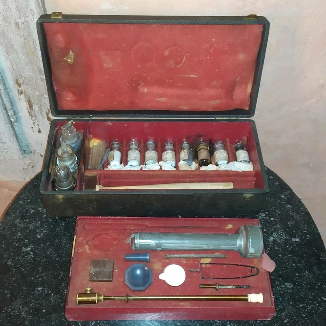 ANCIEN COFFRET DE Terrain Naturaliste Enthomologiste XIXème curiosité ...