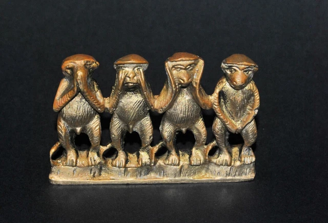 LES QUATRE SINGES de la sagesse en bronze EUR 15,00 - PicClick FR