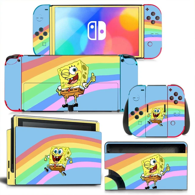 SPONGEBOB SQUAREPANTS NINTENDO Switch OLED Vinyl Skin STICKER Protector ...