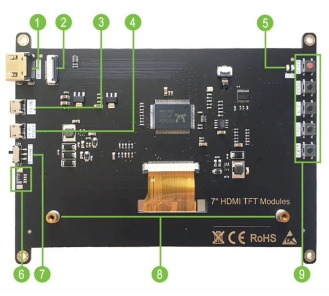 7 INCH RASPBERRY Pi 4 Model B Touch Screen 1024x600 IPS TFT LCD with ...