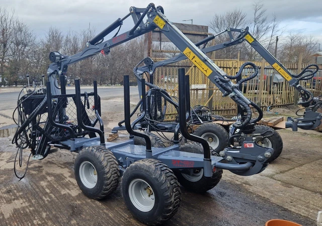LOW IMPACT 3TON Forestry Timber Forwarding Trailer With 4.2mtr Crane ...