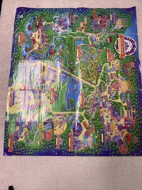 ALTON TOWERS THEME Park Map Guide Leaflet 1994, Vintage, Rare collectors item EUR 108,06 ...