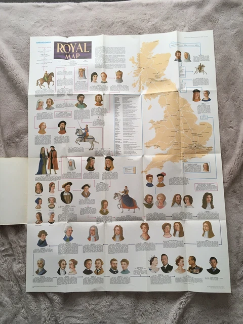 ROYAL MAP OF King Queen succession Elizabeth II King Charles George V £ ...