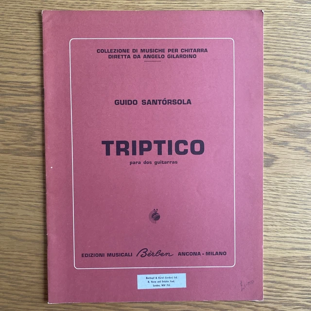 TRIPTICO BY GUIDO Santórsola sheet music for two guitars publ. by ...