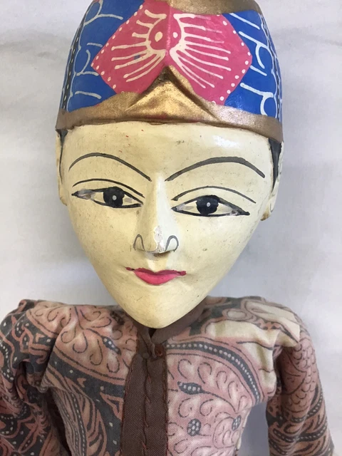 LARGE VINTAGE INDONESIAN Wayang Golek Wooden Stick Puppet Theater ...