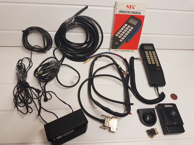 NEC 11A CAR / TRANSPORTABLE CELLULAR BRICK TELEPHONE ETACS + SPEAKER ...