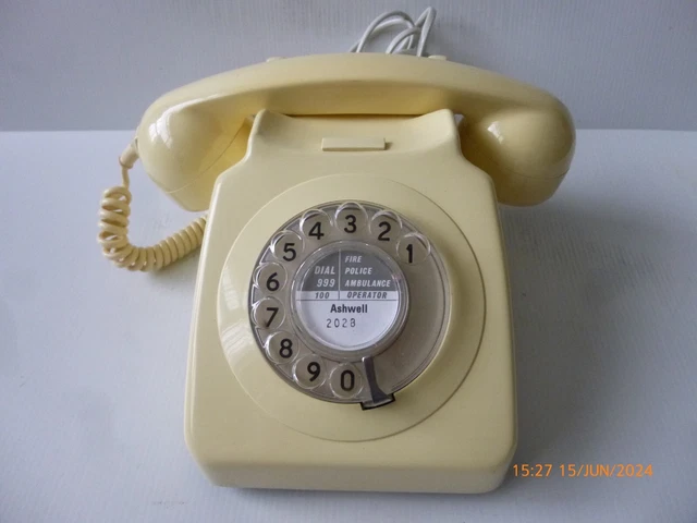 VINTAGE BT TELEPHONE handset rotary dial cream colour - modern BT ...