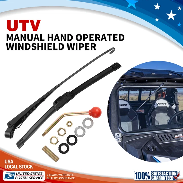 UNIVERSAL UTV HAND Front Operated Windshield Wiper Kit For Polaris ...