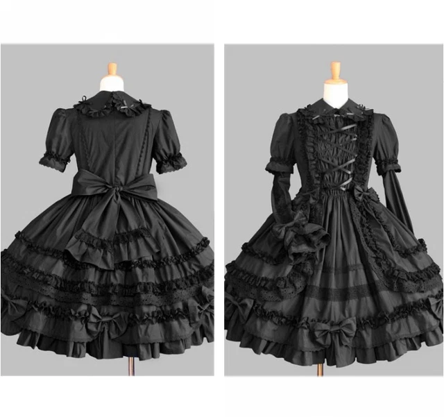 GOTHIC LOLITA GIRL Sissy Maid Lockable Black Dress Cosplay costumes Tailor-made £82.20 - PicClick UK